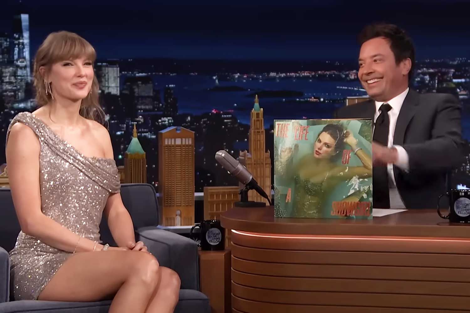 Jimmy Fallon quipped that Taylor Swift's latest album aided in lifting ...